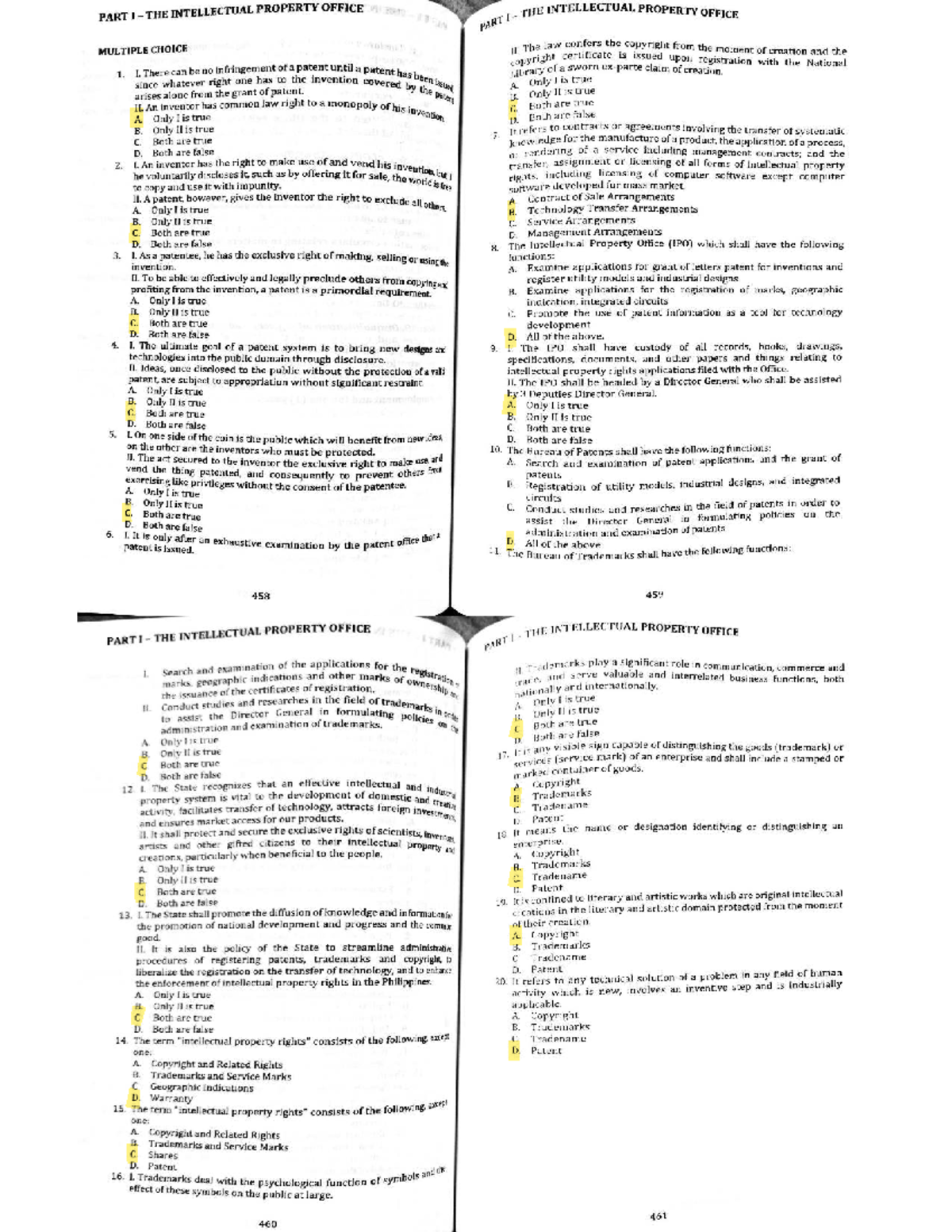 IPL - Intellectual Property Law: Multiple Choice Questions and Answers ...