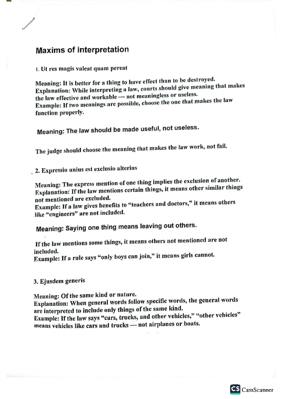 Maxims of Interpretation: Key Principles Explained (CS) - Studocu