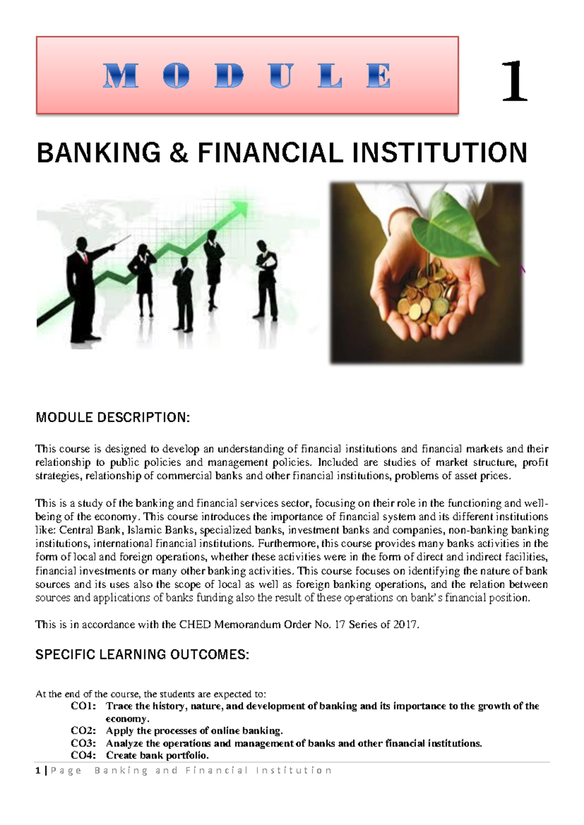 Banking and Financial Institutions - Module PART 1 Overview - Studocu
