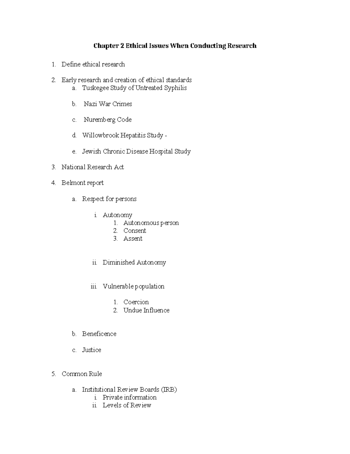 Study Guide: Ethical Issues in Research (Chapter 2) - Studocu