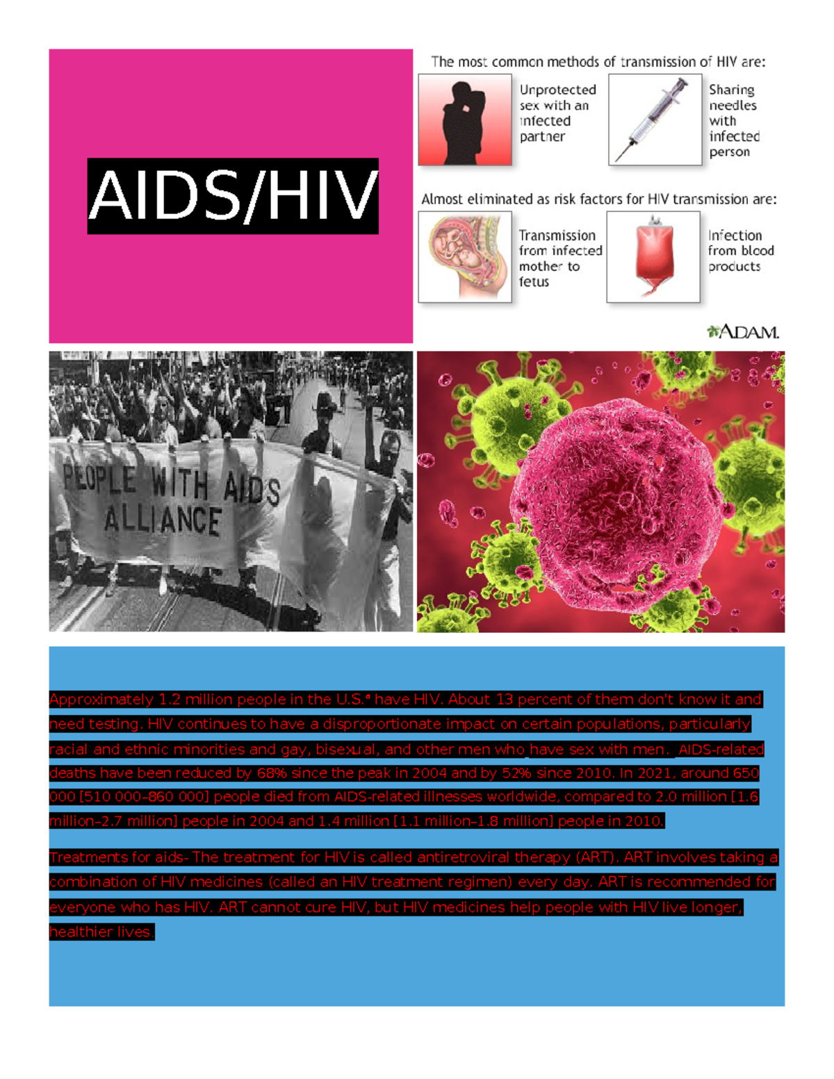AIDS/HIV Healthcare Overview: Key Facts and Treatments - Studocu