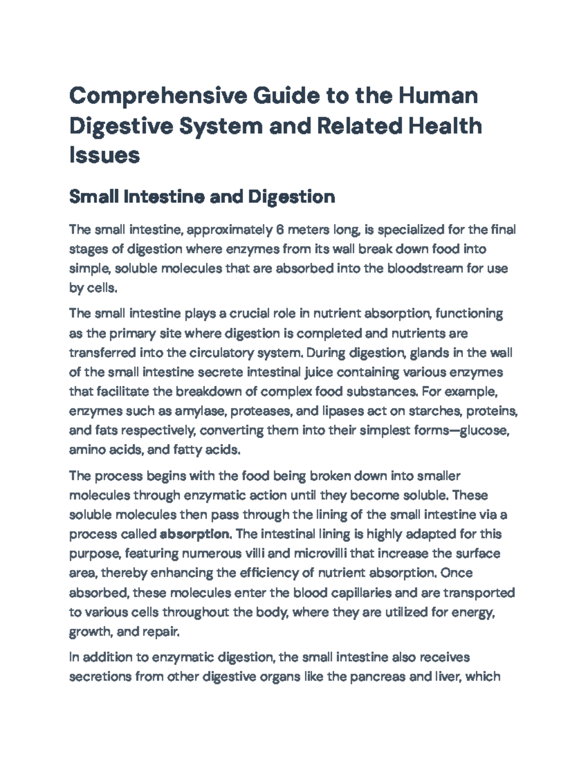 Comprehensive Overview of the Human Digestive System and Health Issues ...