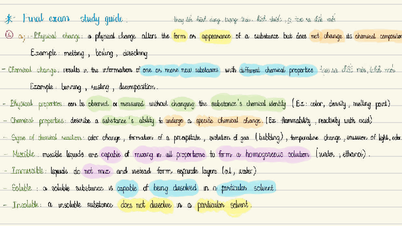 CHM 1033L Final Exam Study Guide: Key Concepts and Formulas - Studocu