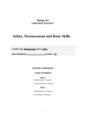 Lab Safety - Study Notes & Assignments - Studocu