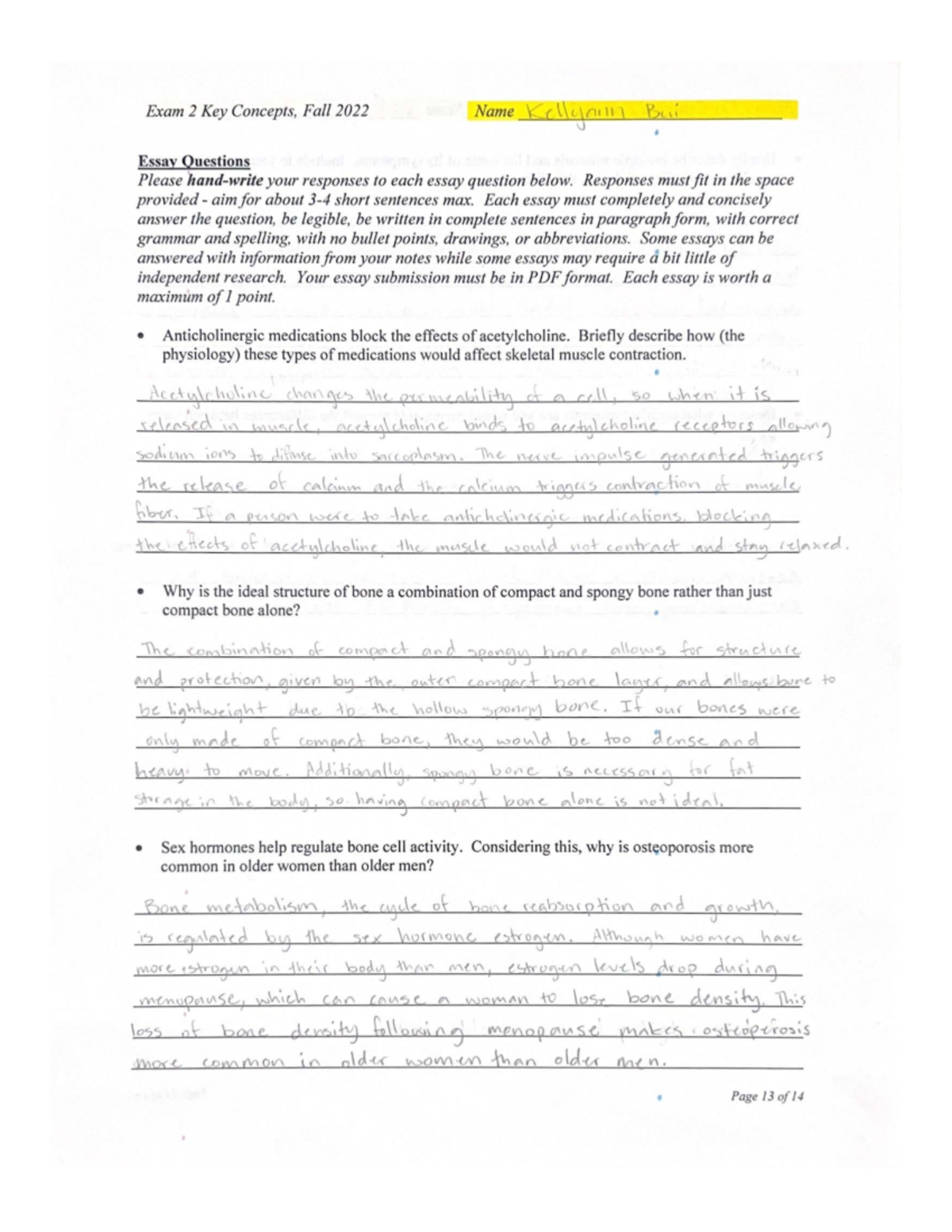 Exam 2 Key Concepts: Essay Questions & Responses, Fall 2022 - Studocu