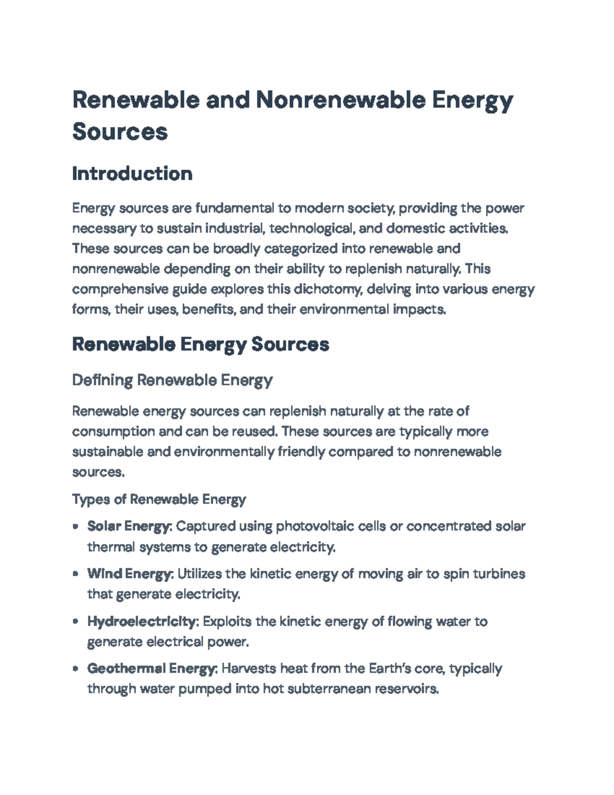 Renewable vs Nonrenewable Energy Sources: A Comprehensive Guide ...