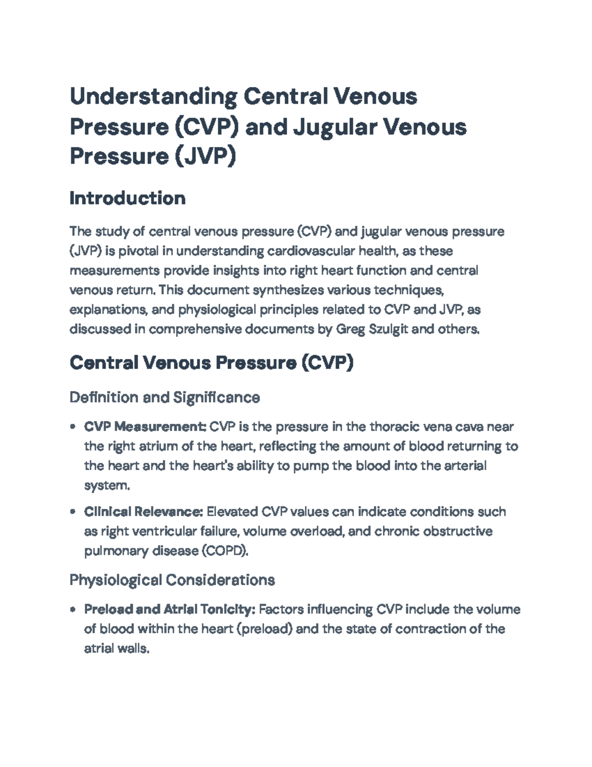 Understanding Central and Jugular Venous Pressure (CVP & JVP ...