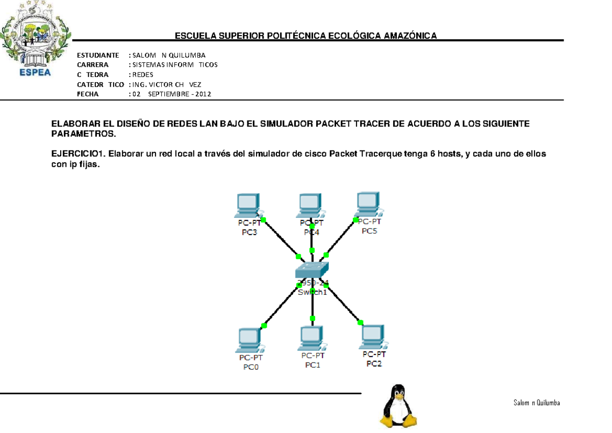 Ejercicios Resueltos de Redes LAN en Cisco Packet Tracer - Sistemas Informáticos - Studocu