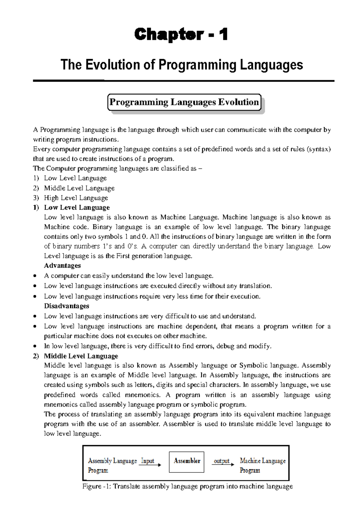 Evolution of Programming Languages: Overview & Key Concepts - Studocu
