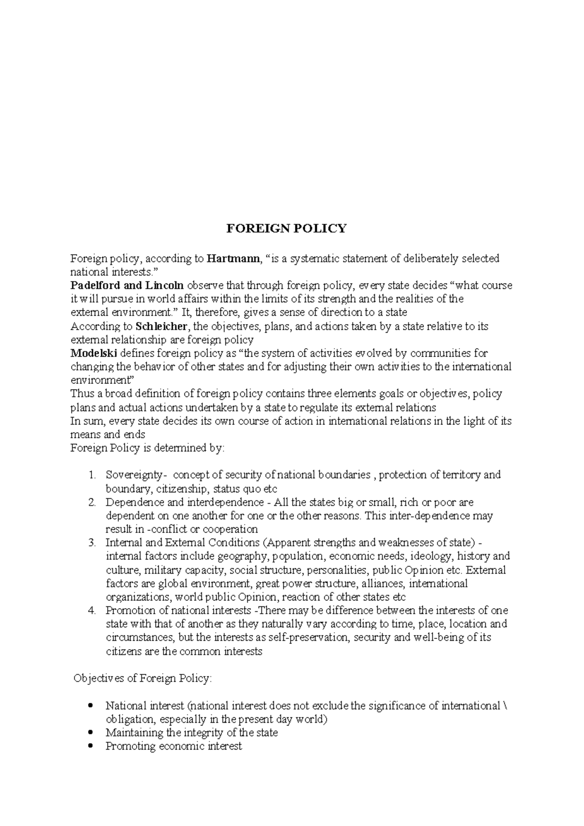 POL 101: Comprehensive Overview of Foreign Policy Dynamics - Studocu