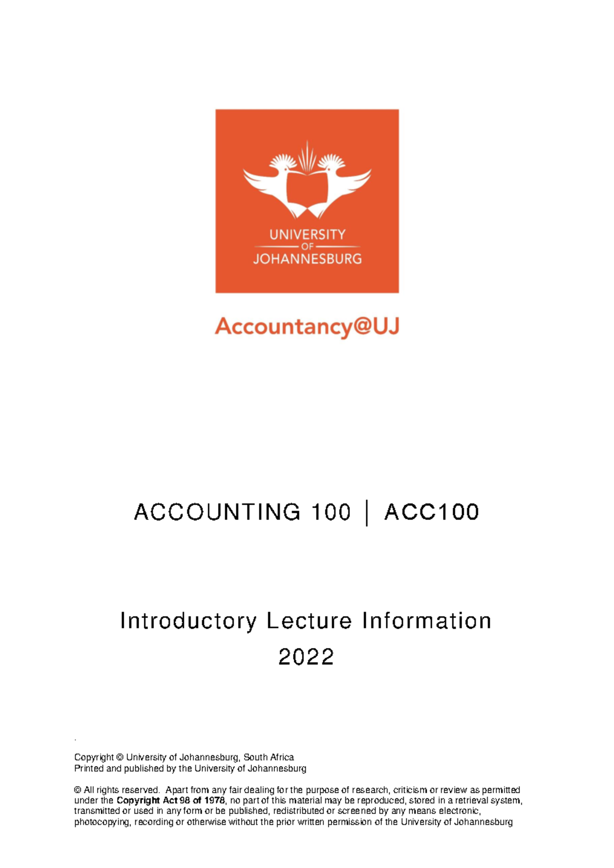 ACC100 Accounting 100 Learner Guide: Essential Info for 2022 - Studocu