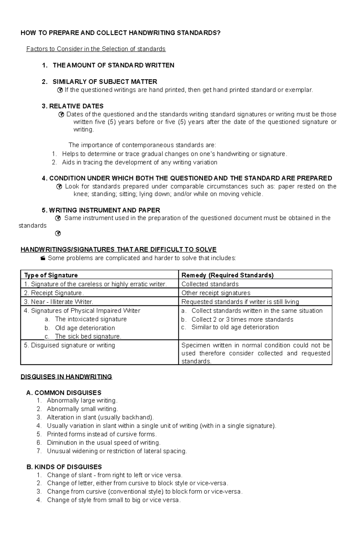 Preparing and Collecting Handwriting Standards - HOW TO PREPARE AND ...