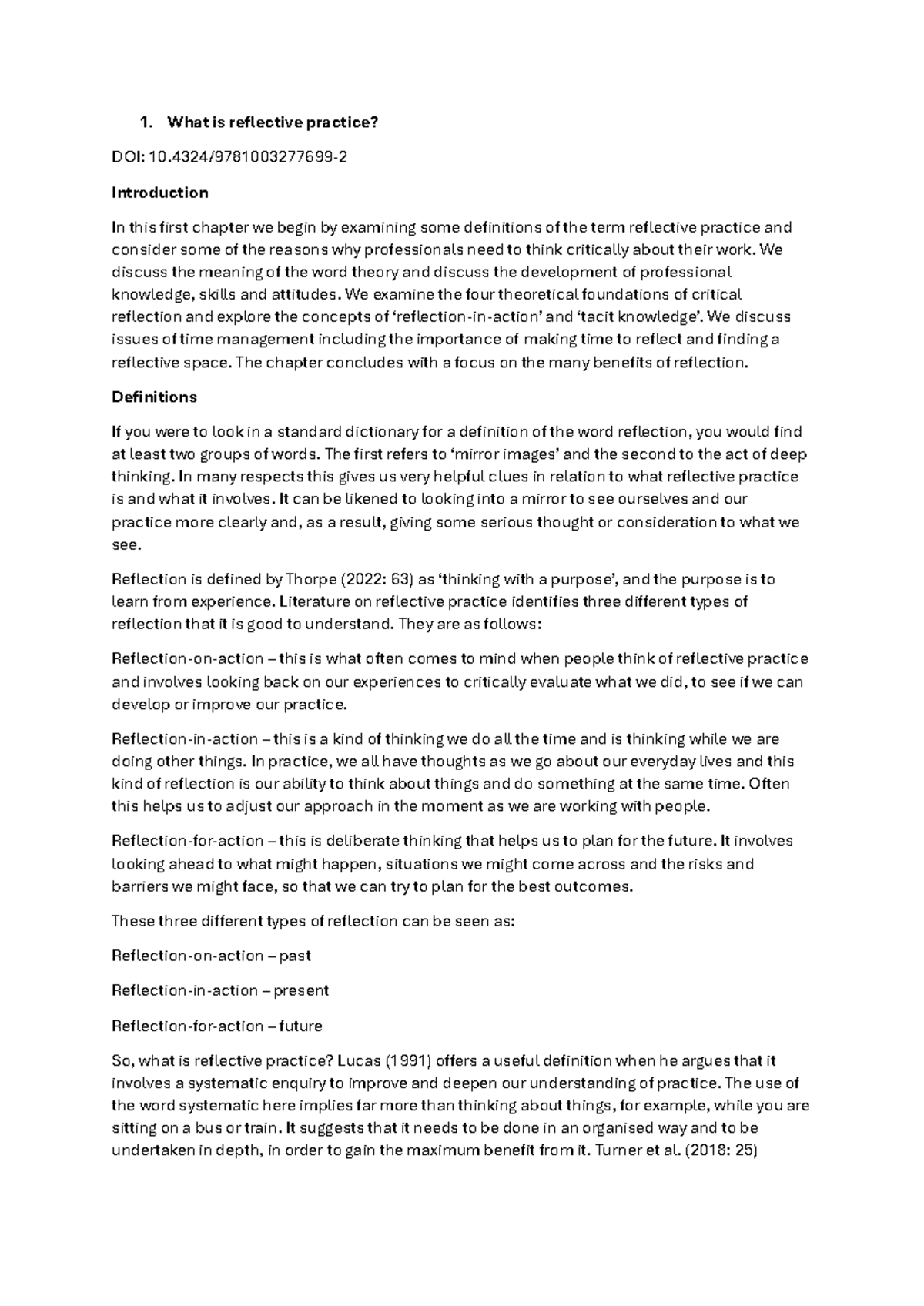 Bassot: Reflective Practice in Professional Development - Chapter 1 ...