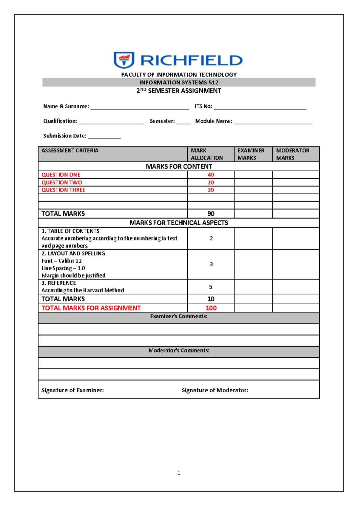 IS 512 Assignment - 1 FACULTY OF INFORMATION TECHNOLOGY INFORMATION ...