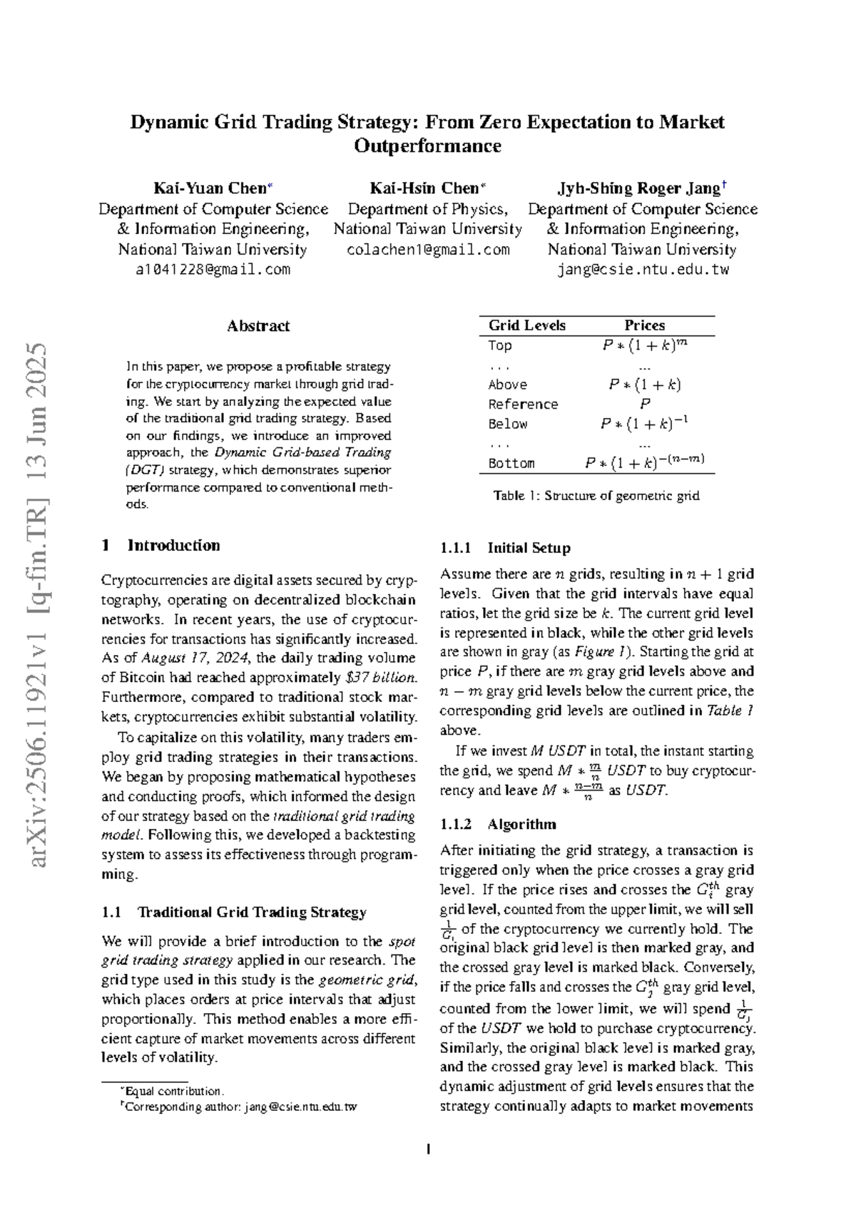 Dynamic Grid Trading Strategy (DGT): Enhancing Market Performance - Studocu