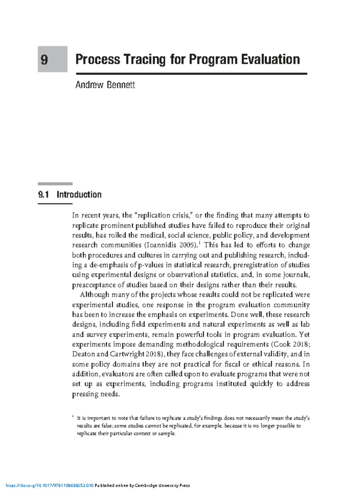 Process tracing for program evaluation - 9 Process Tracing for Program ...