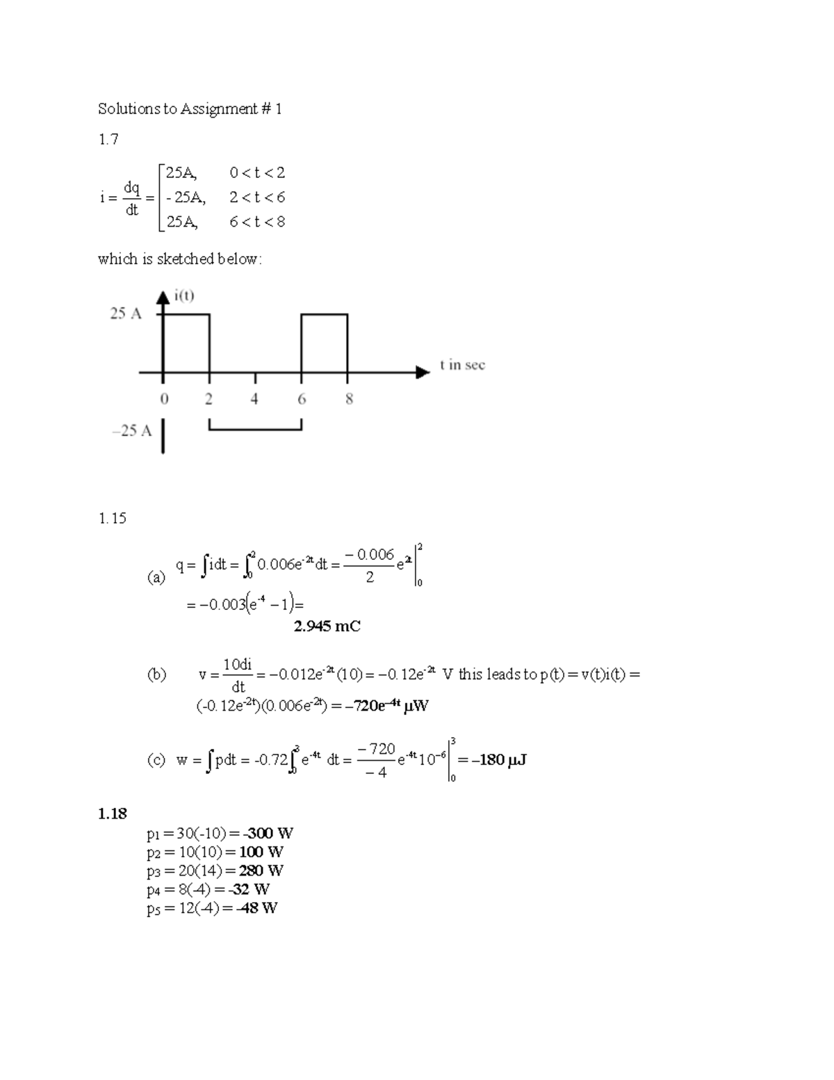 Solutions to Assignment 1 (273) - Detailed Analysis and Calculations - Studocu