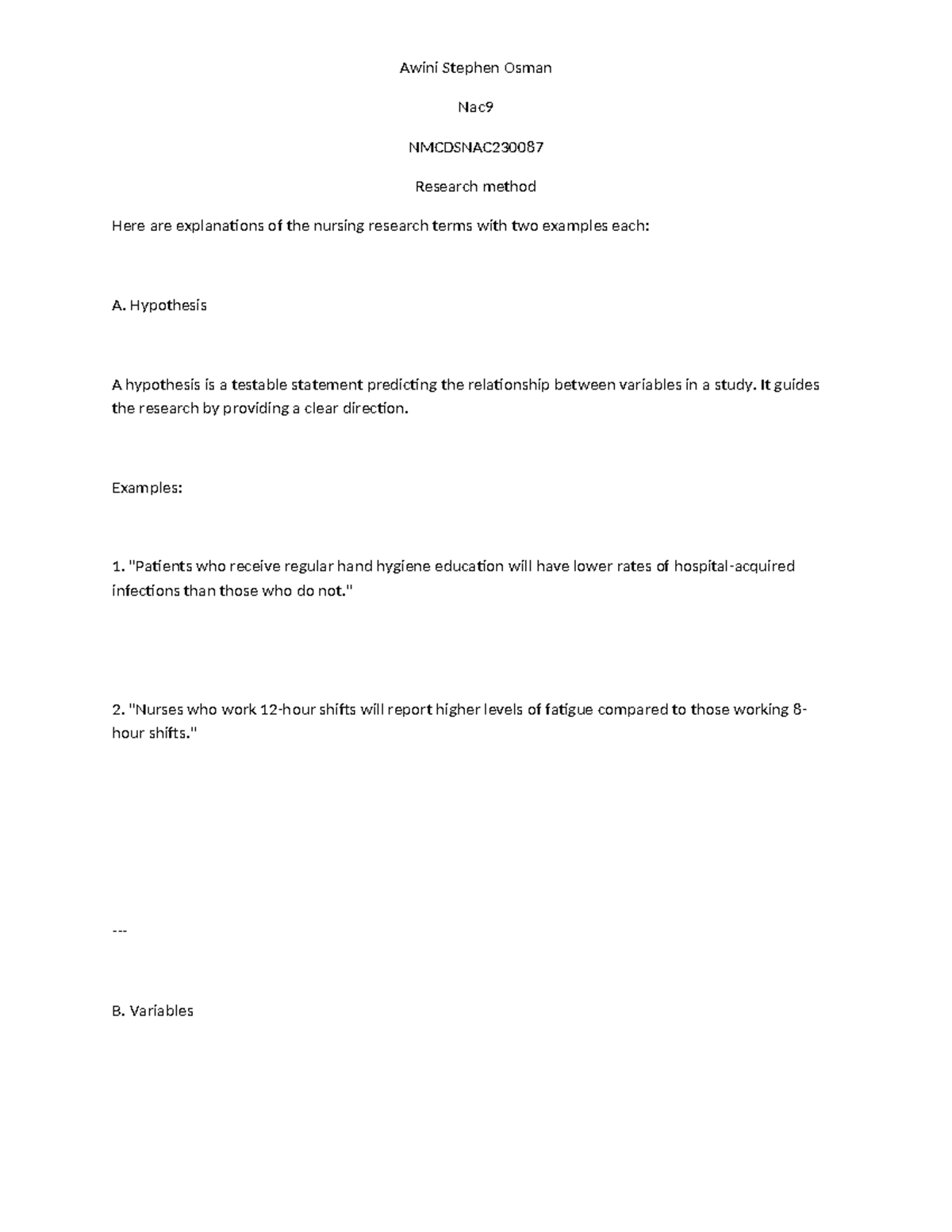 NAC9 NMCDSNAC230087 Nursing Research Methods Explained - Studocu
