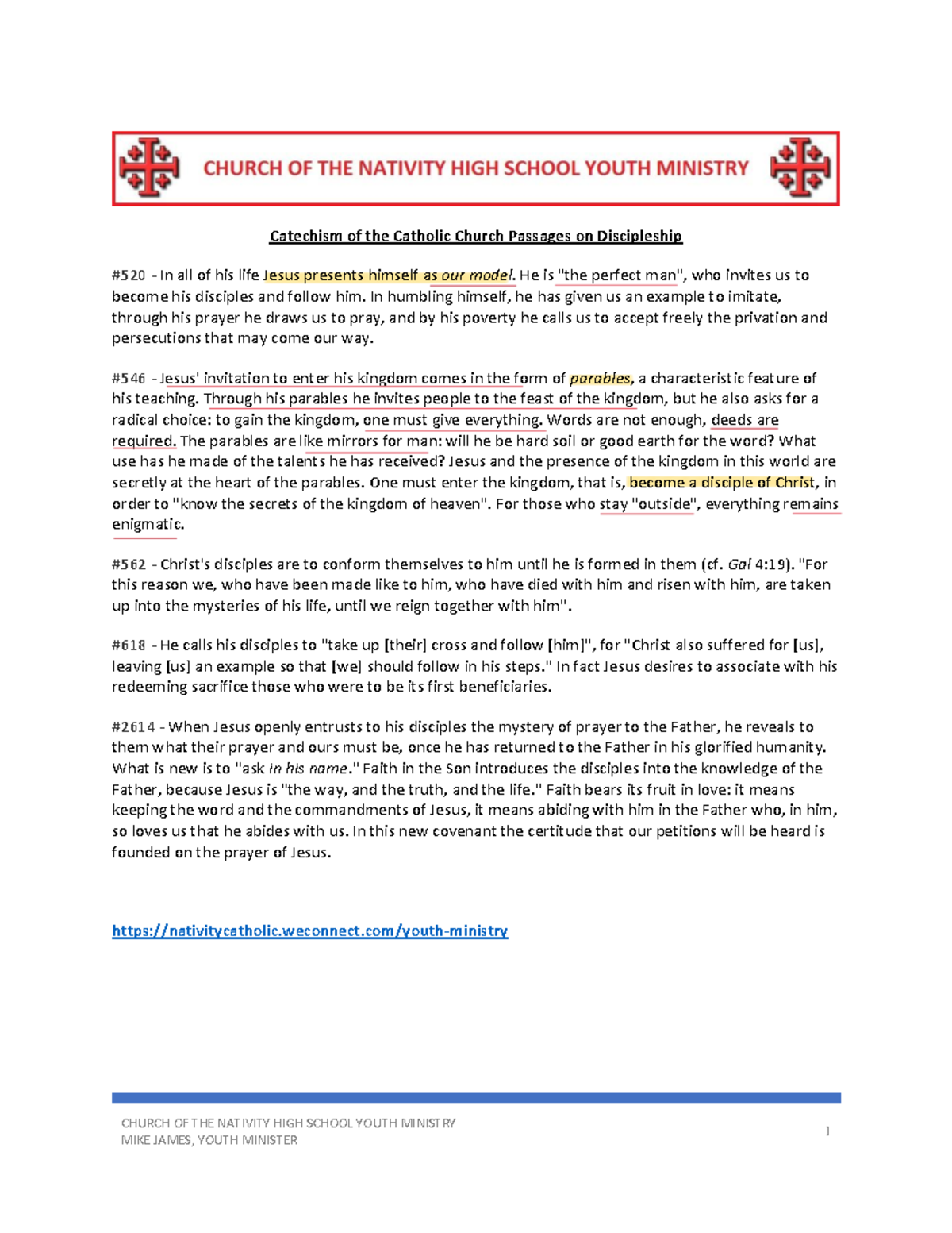 5 Key Catechism Quotes on Discipleship - CCH 101 Insights - Studocu