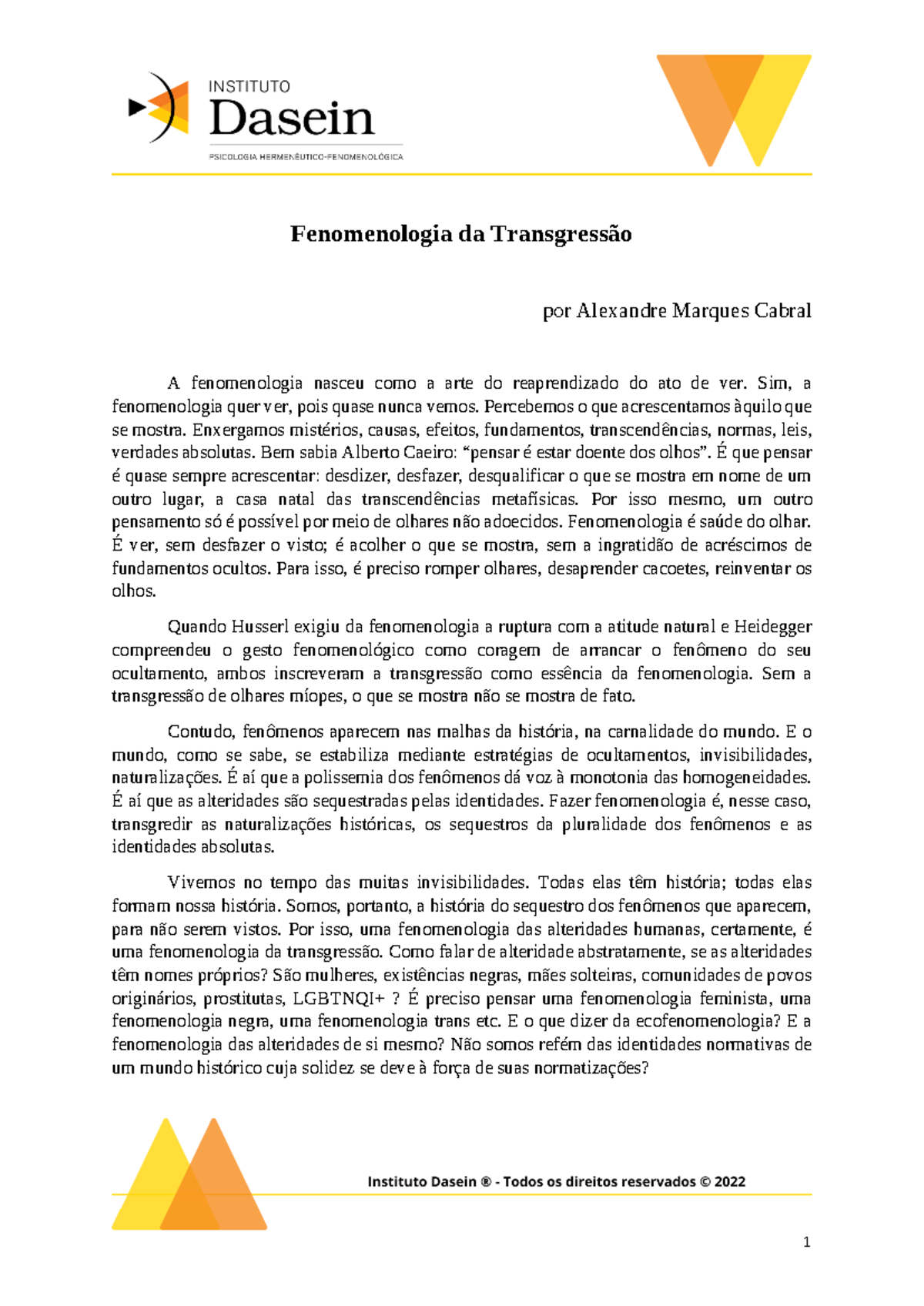 Fenomenologia da Transgressão por Alexandre Cabral - 240805 100315 ...