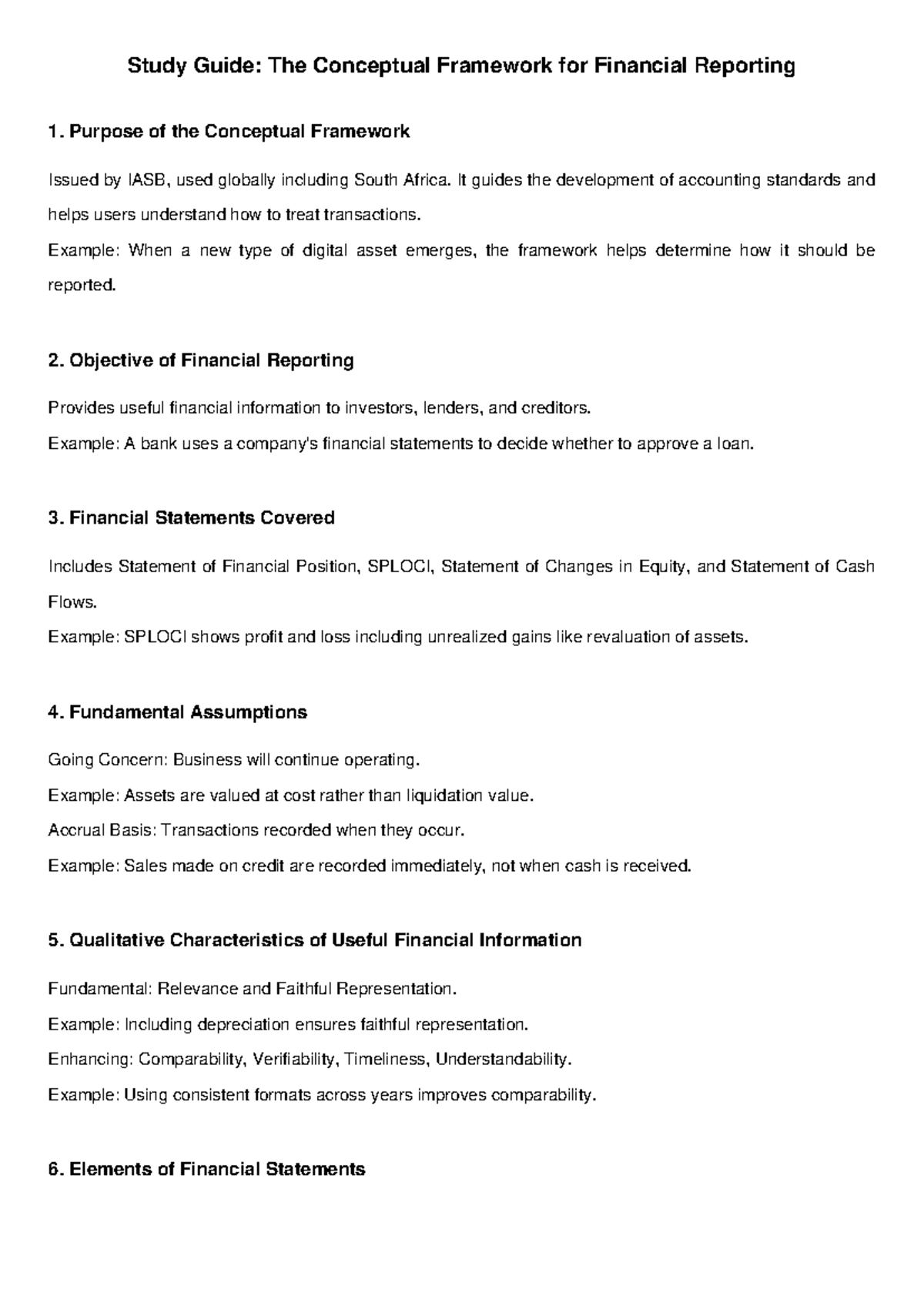 Chapter 4 Study Guide: The Conceptual Framework for Financial Reporting ...