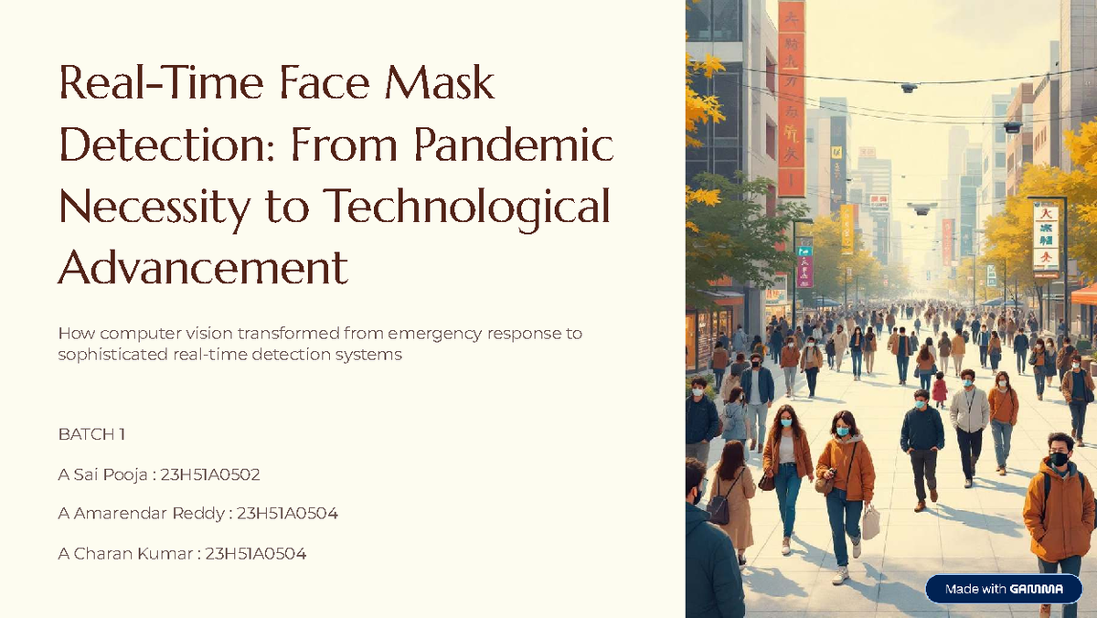 Real-Time Face Mask Detection: Tech Advancements Post-Pandemic - Studocu