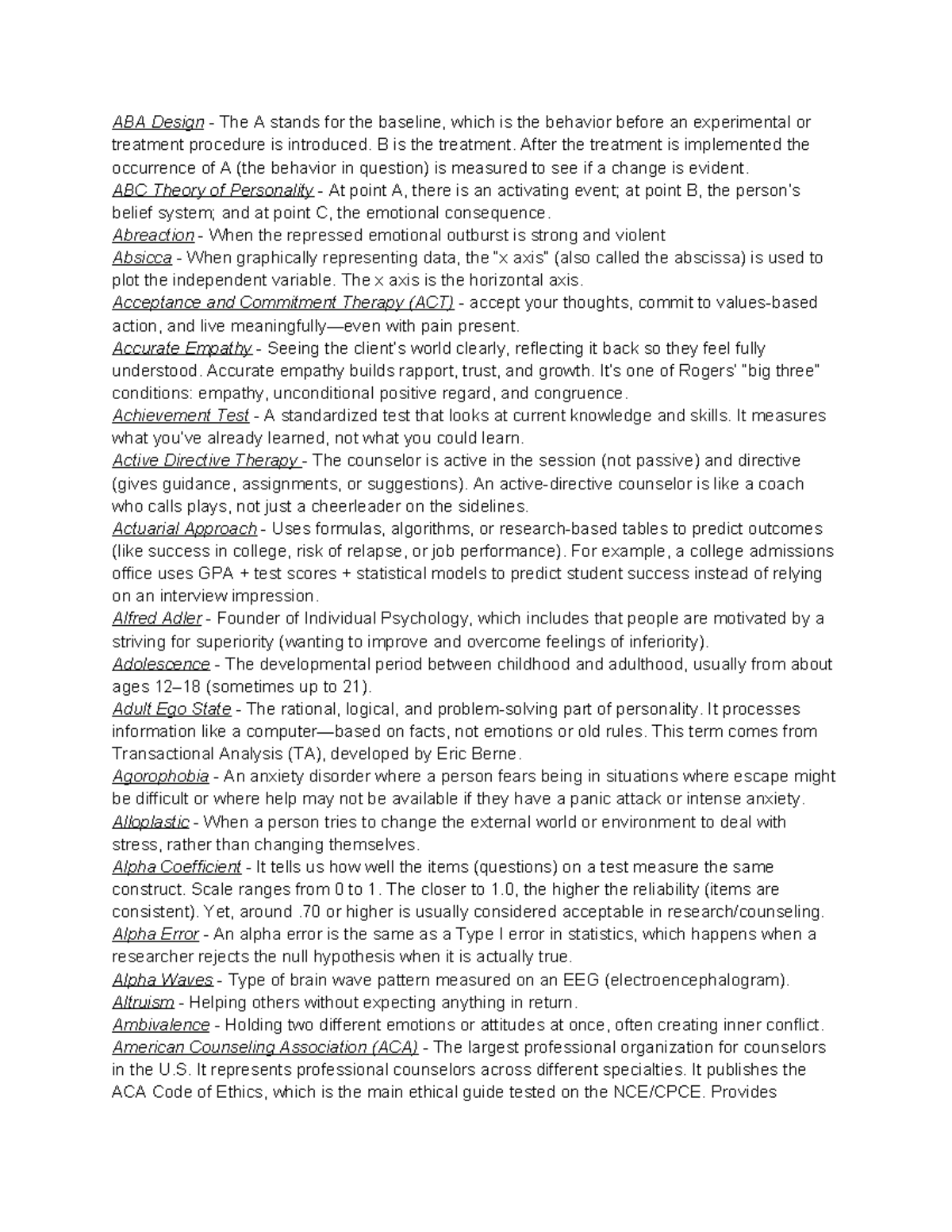 Cognitive Behaviors and Therapies: Key Concepts Overview (PSY 101 ...