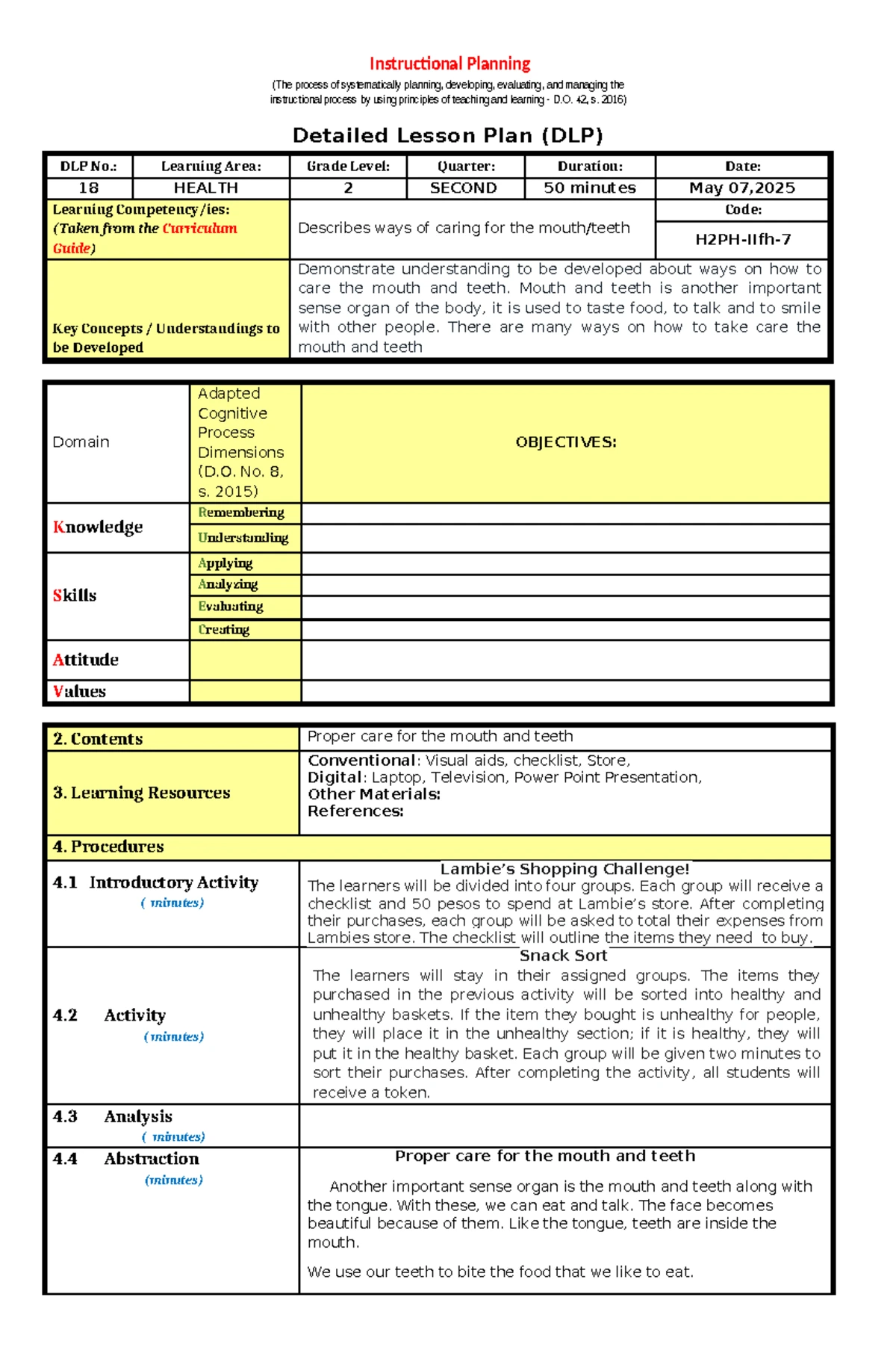 DLP MATH 18: Detailed Lesson Plan on Quadrilaterals - Studocu