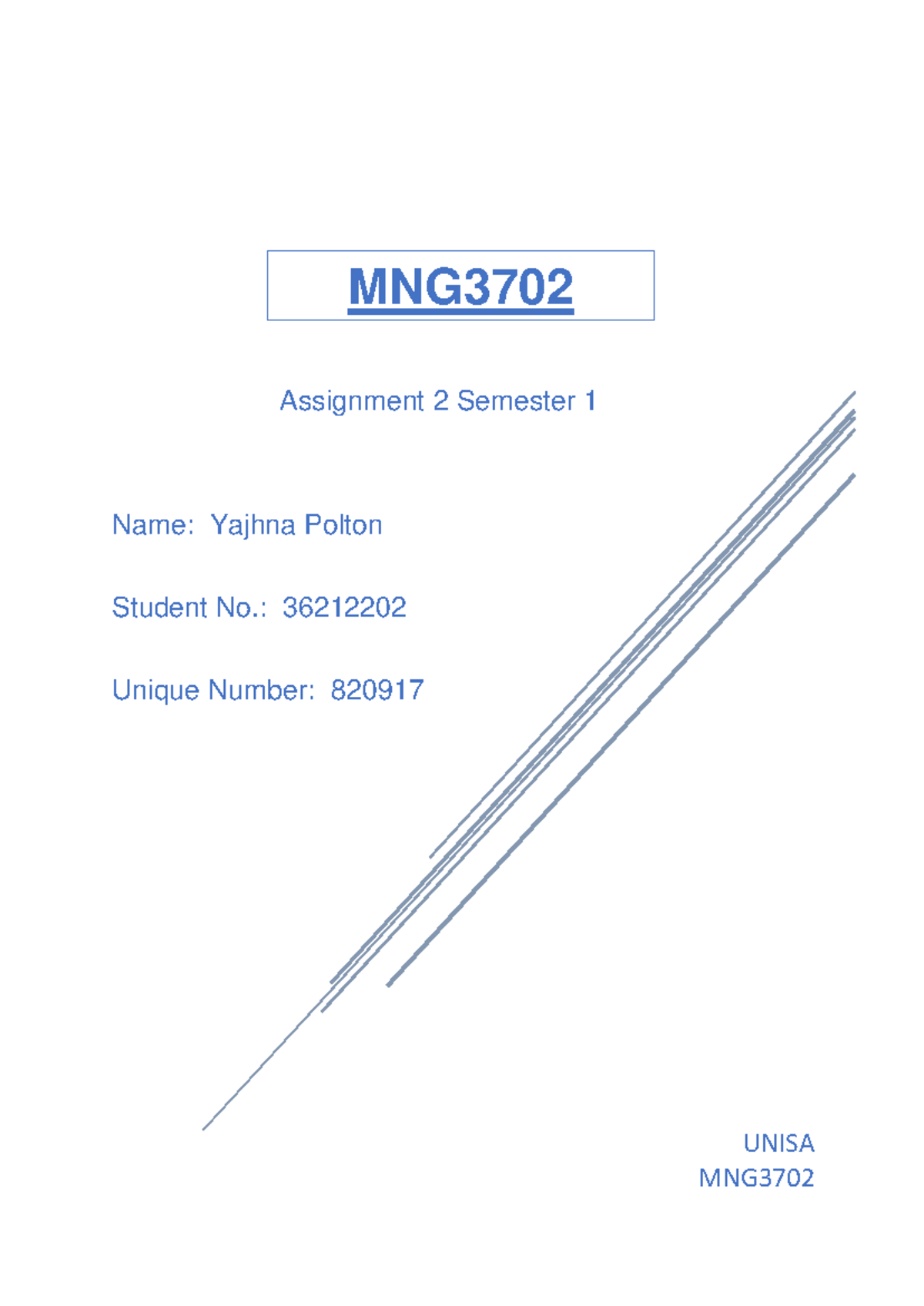 MNG3702 Assignment Two: Strategic Change & Risk Management Insights ...