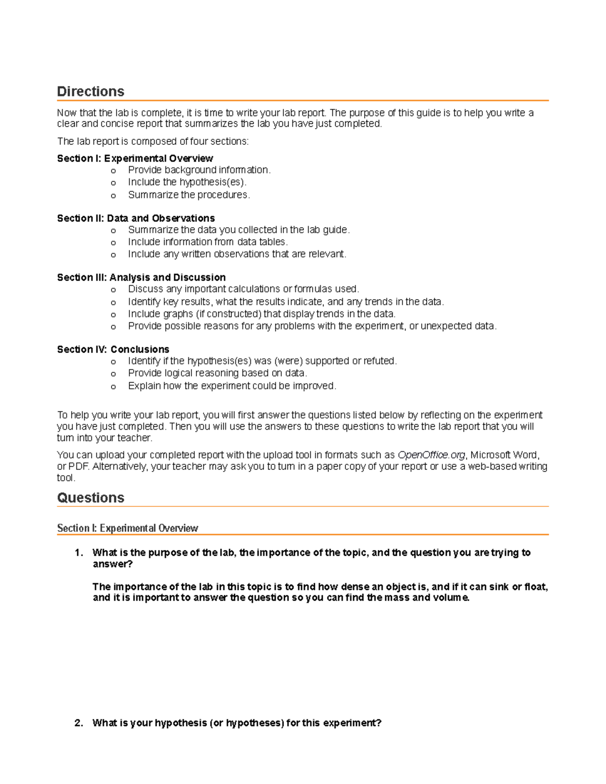 Lab Report Writing Guide for Science 101: Structure & Tips - Studocu