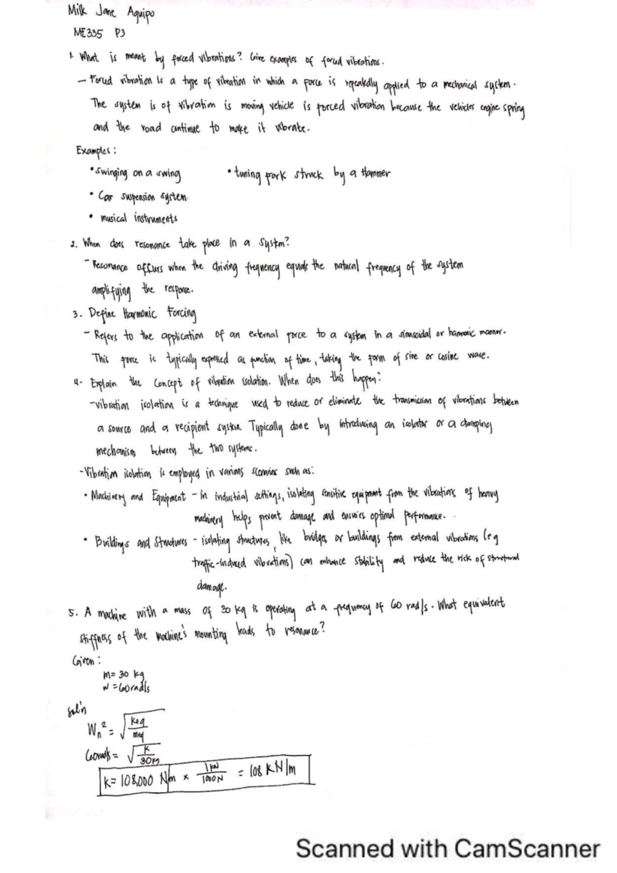 Forced Vibrations and Resonance in Mechanical Systems - ME335 P3 - Studocu