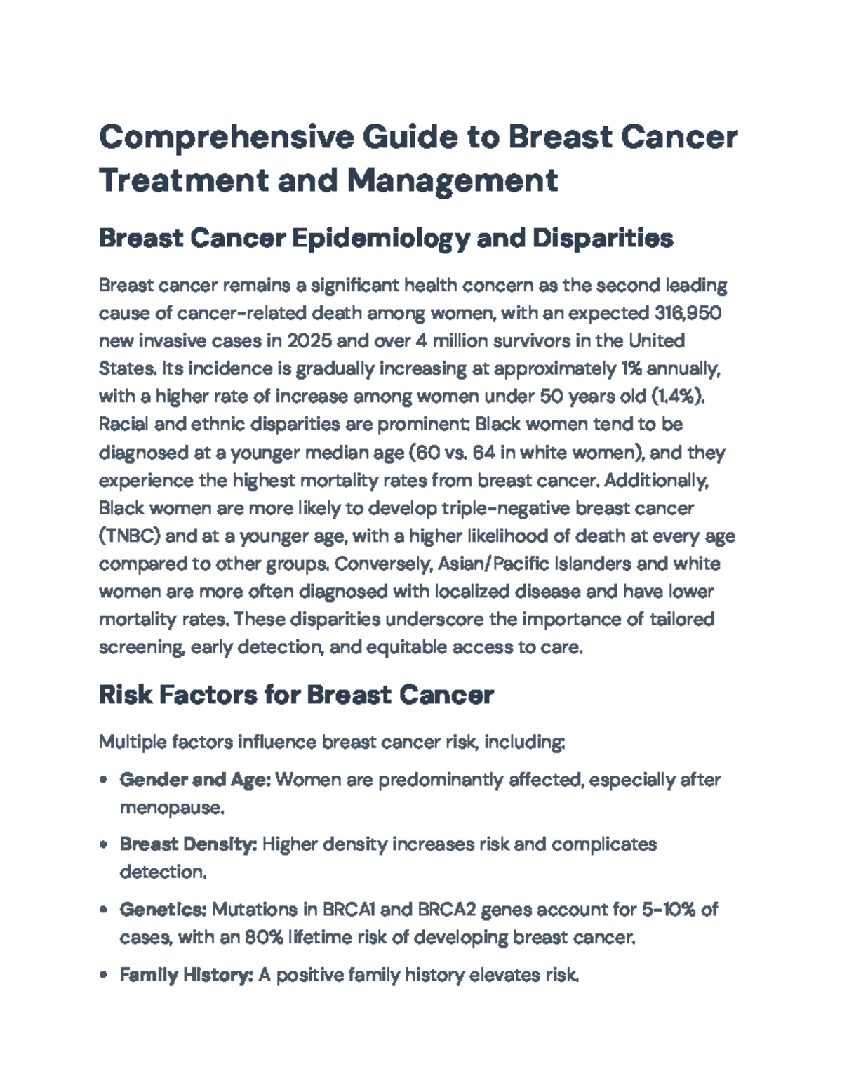 Comprehensive Overview of Breast Cancer Treatment & Management (BC 101 ...
