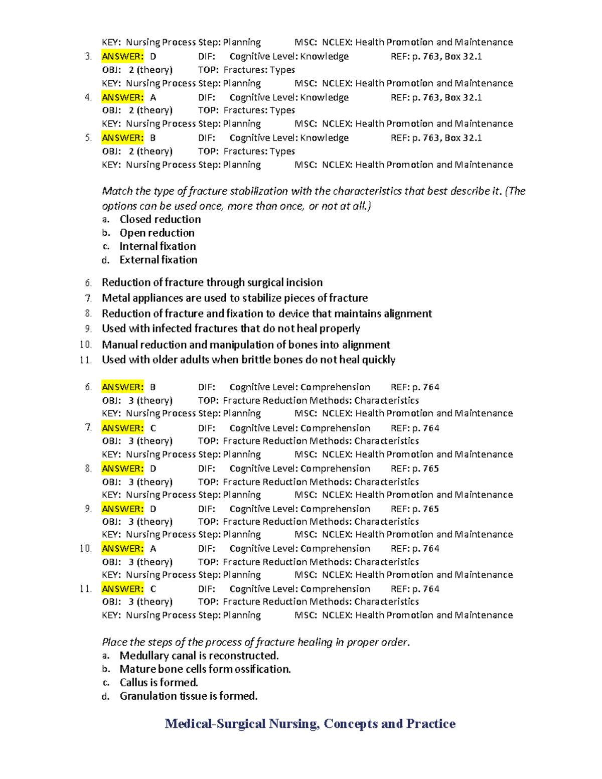 Nursing Process: Planning for Fractures - NCLEX Health Promotion - Studocu