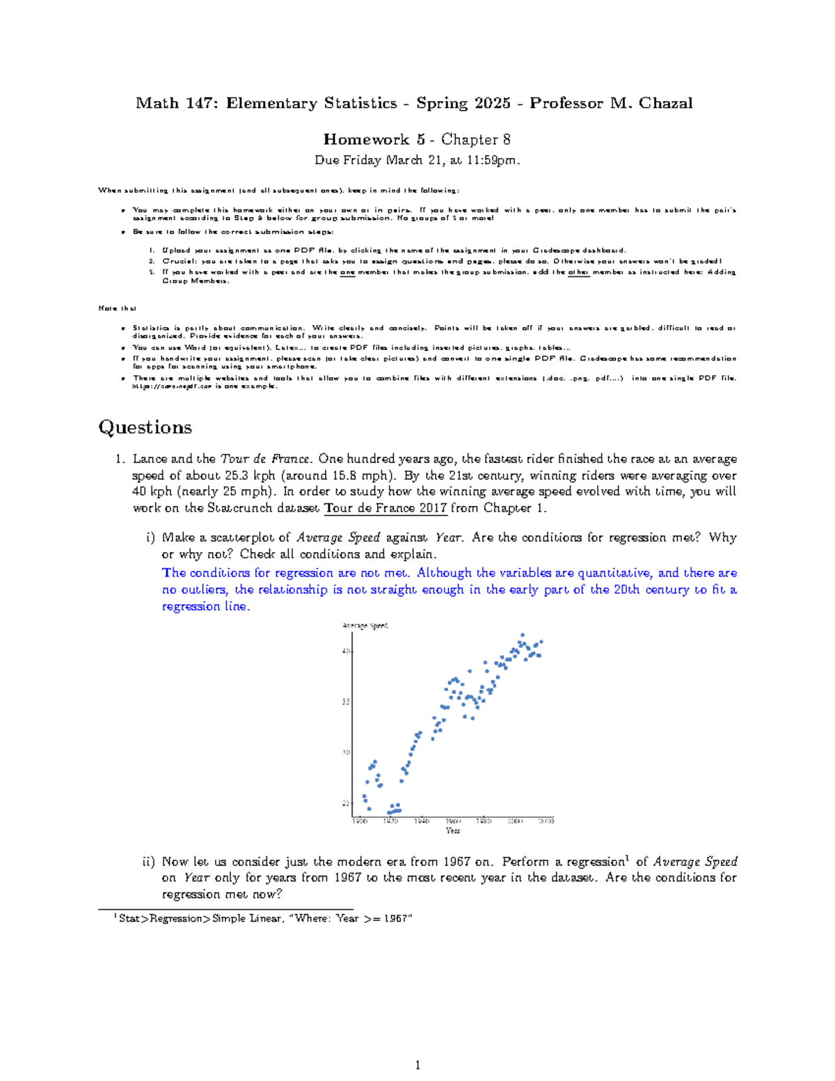 Math 147: Elementary Statistics Spring 2025 Homework 5 Solutions - Studocu