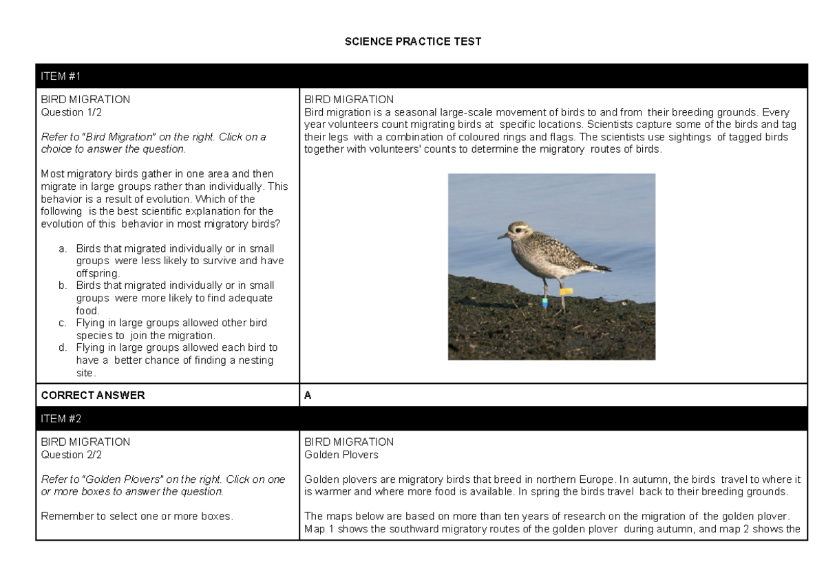 COPY Mod. PISA2025 Pretest Posttest Qs Sci. Answer Key - Studocu