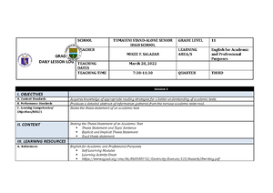 DLP MELC 2 Critical AND Value Judgementk - DETAILED LESSON PLAN Name of ...