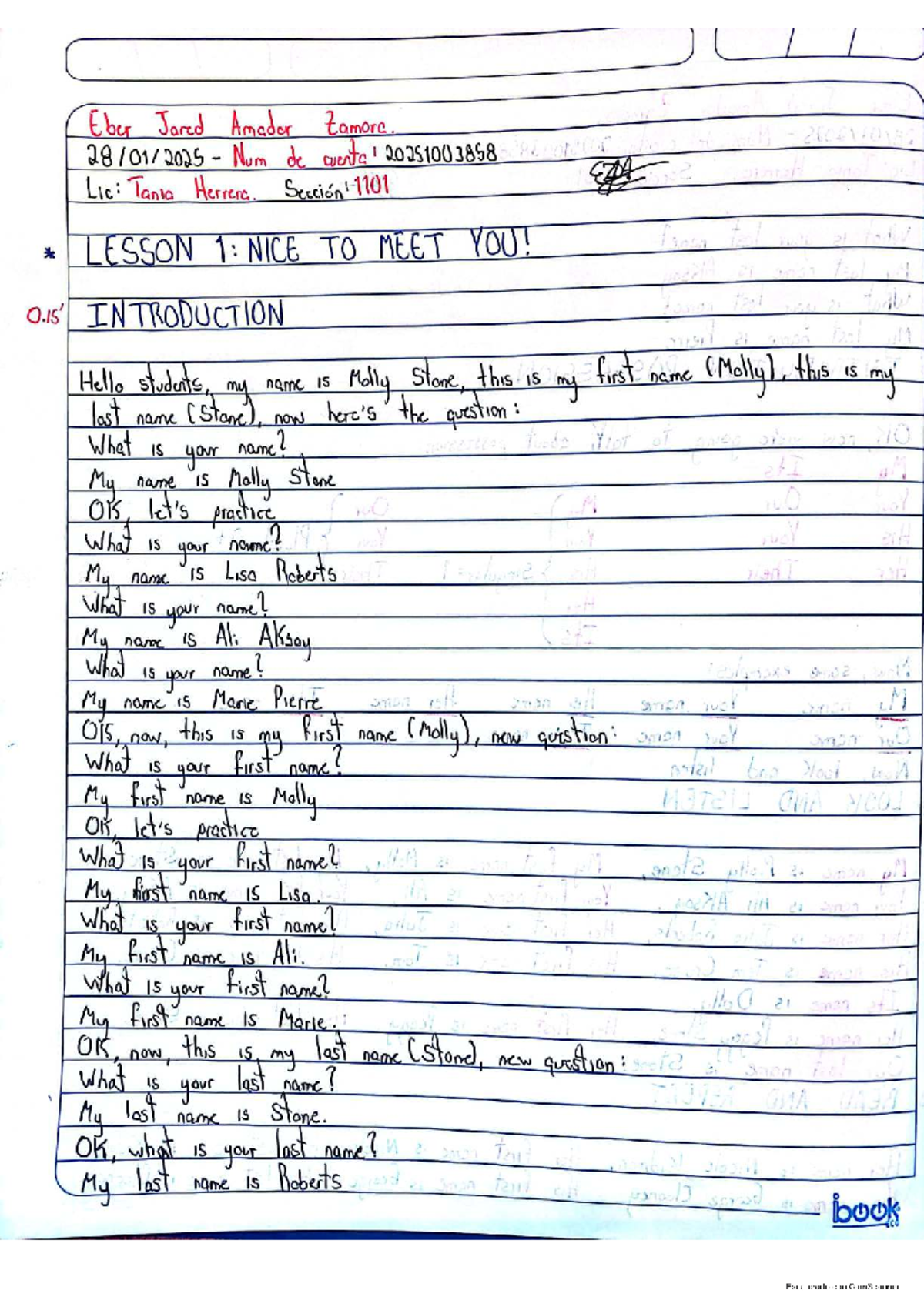 Amador Eber U1T1a1 - Lesson 1: Nice to Meet You! Notes - Studocu