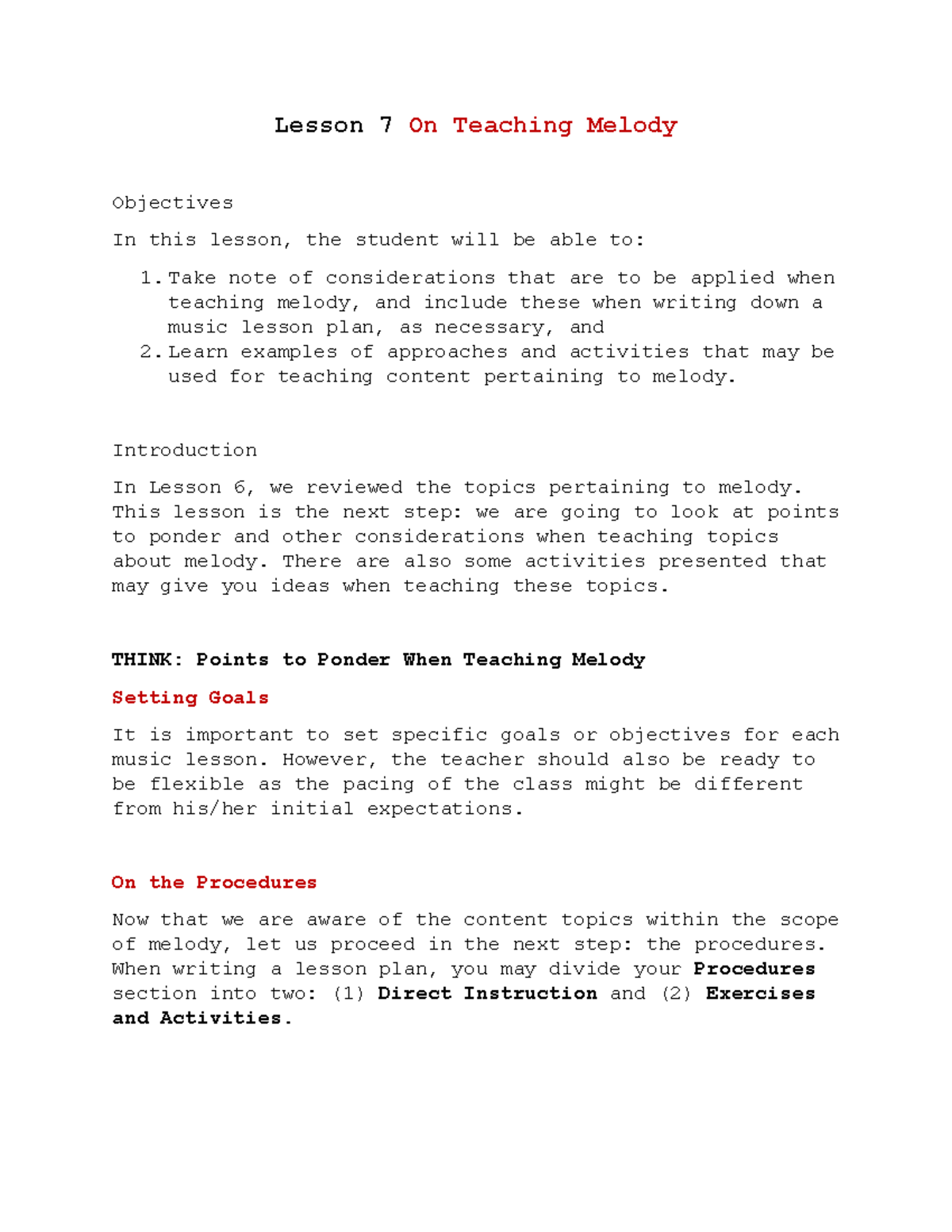 Lesson 7: Effective Strategies for Teaching Melody in Music Education ...