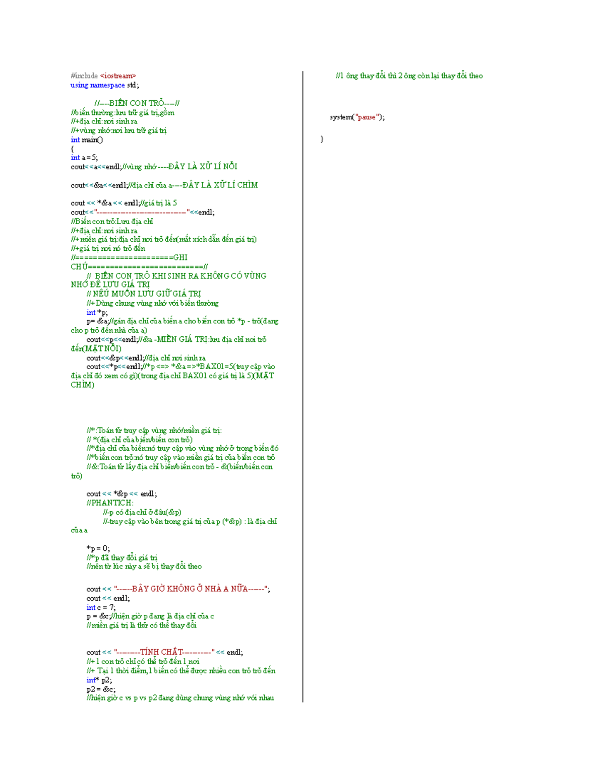 Pointerr - basic pointer - #include using namespace std; //-BIẾN CON ...