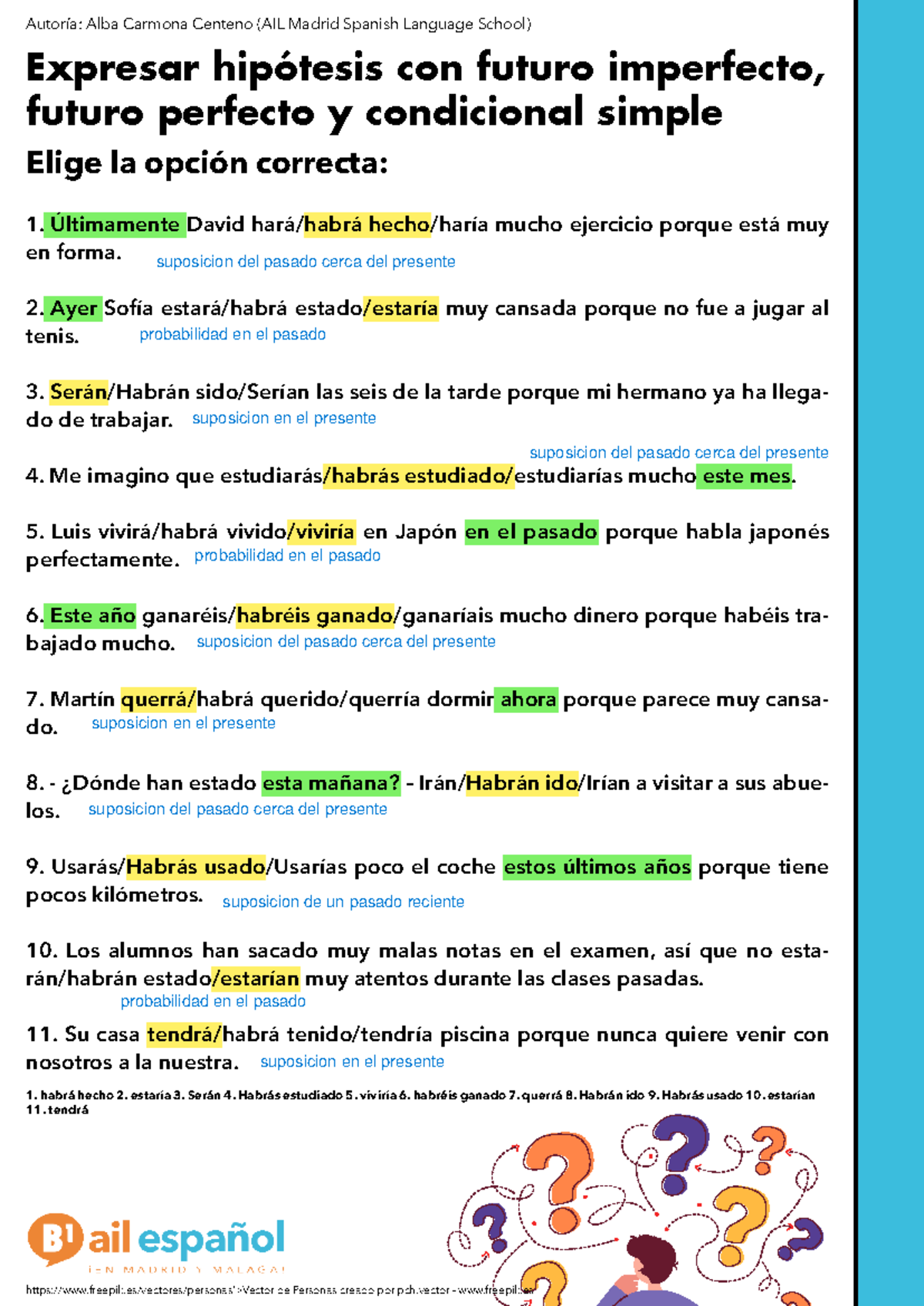 Quiz: Ejercicio de Español sobre Hipótesis en Futuro y Condicional ...