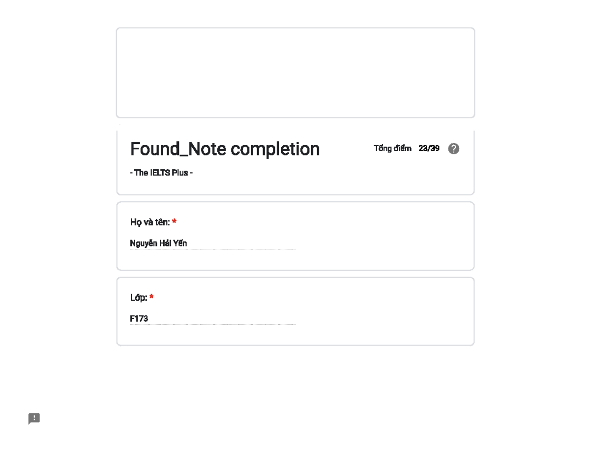 Note Completion Exercise - IELTS Plus L6p: F173 Sessions - Studocu