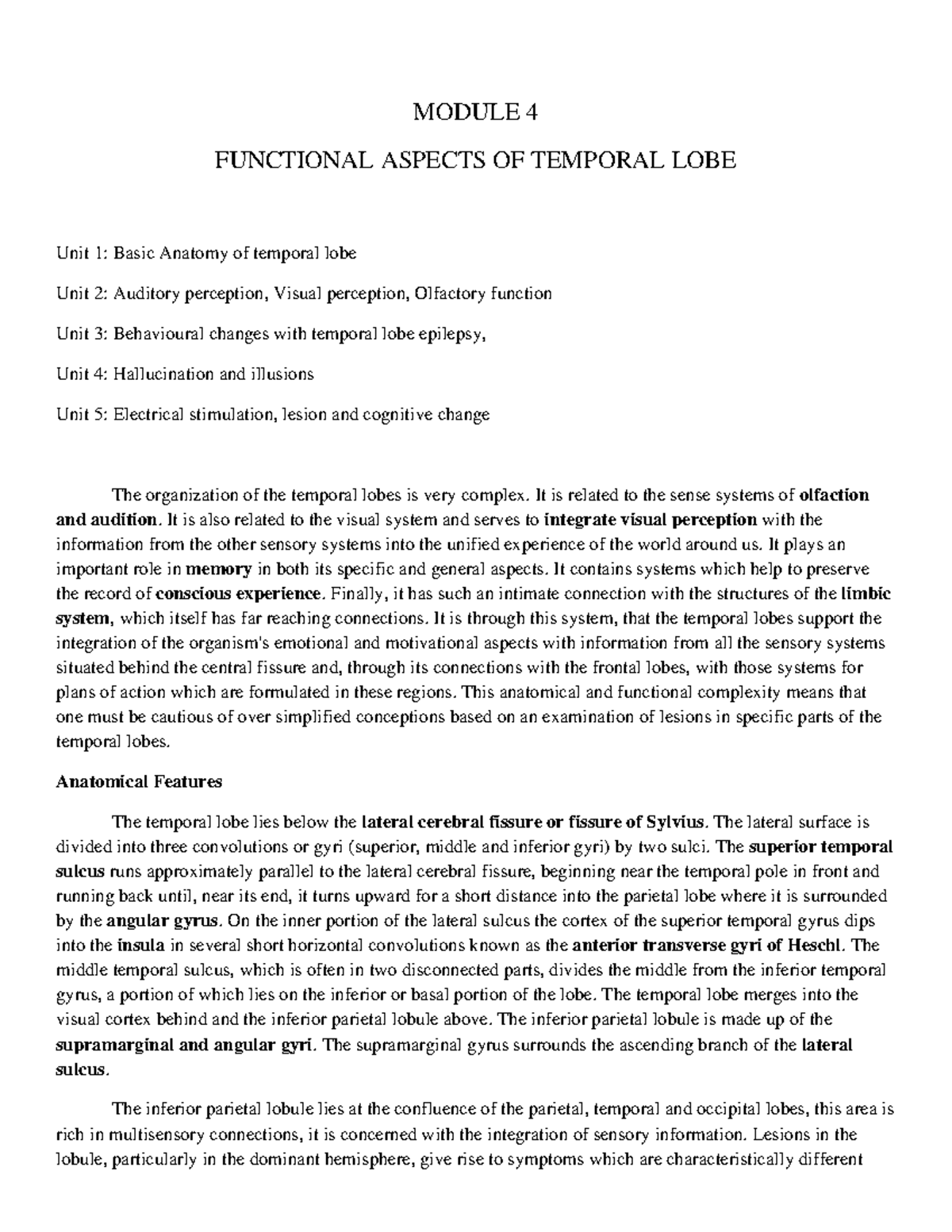 MODULE 4: FUNCTIONAL ASPECTS OF TEMPORAL LOBE - Anatomy & Functions ...