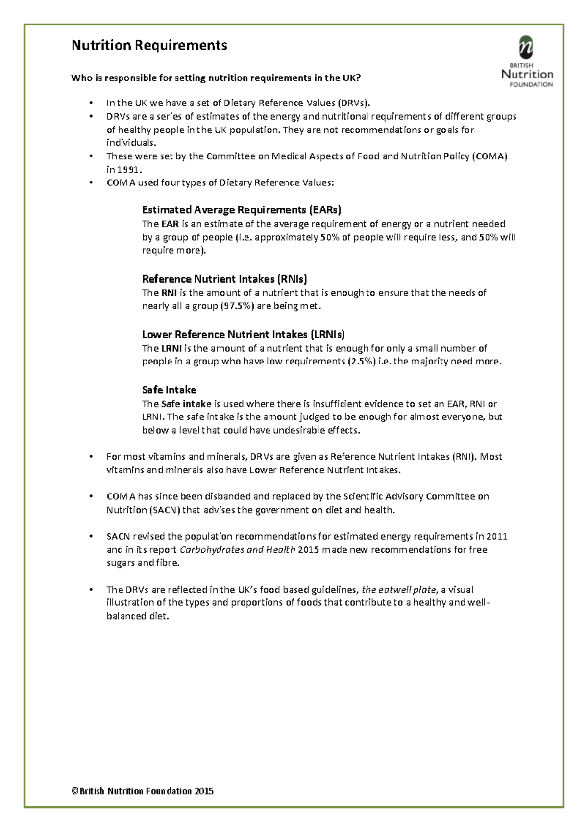 Nutrition Requirements Revised Nov 2015 DRV handout-2 - Who is ...