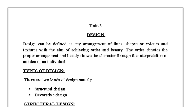 UNIT 2 FD - Structural and Decorative Design Overview - Studocu