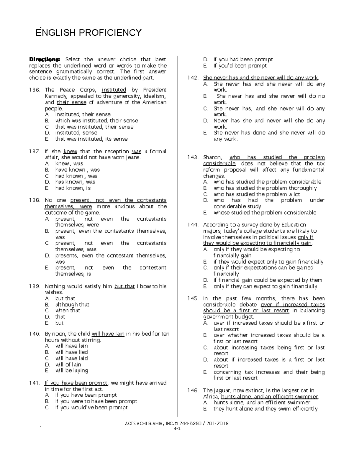 English Proficiency - College Entrance Exam Reviewer - Studocu