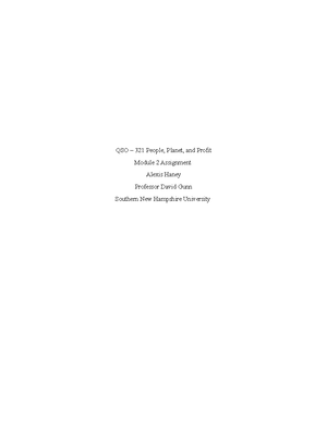 QSO 321 Module 6 Assignment - 6-3 Assignment: Increasing Value to ...