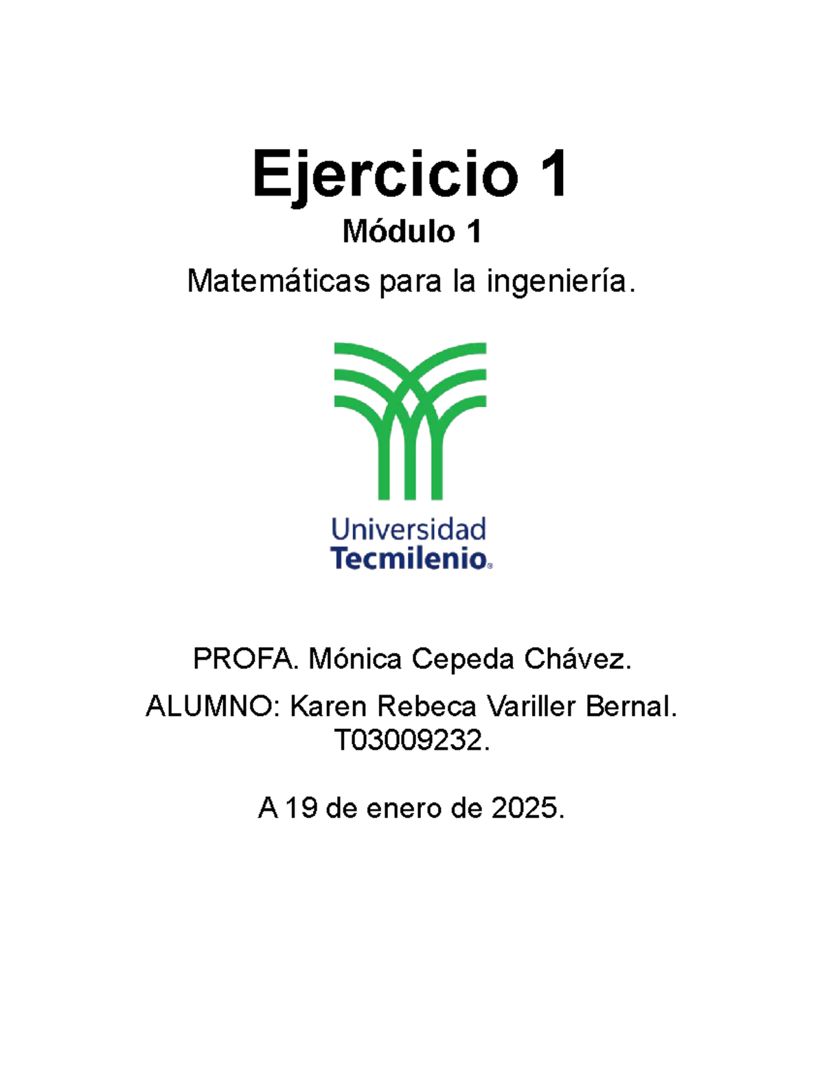 Ejercicio 1: Análisis de Vectores - Matemáticas para la Ingeniería ...
