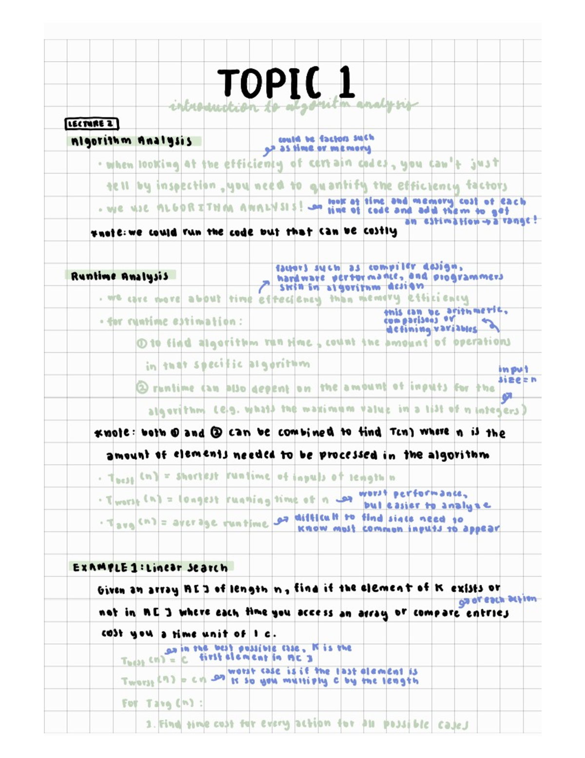 CS101: Lecture 2 - Introduction to Algorithm Analysis Notes - Studocu