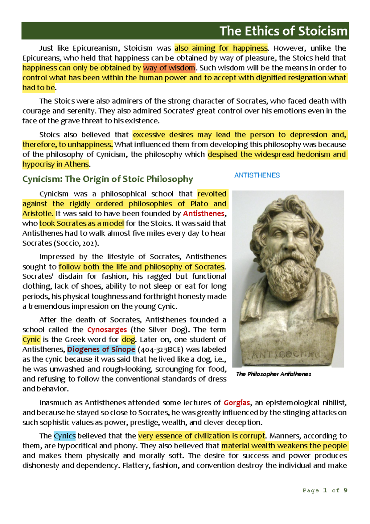 0801 Stoic Morality: Understanding Ethics and Happiness - Studocu