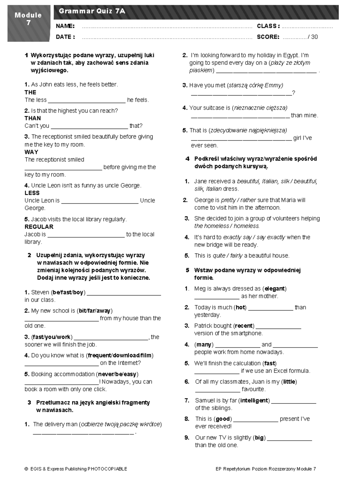 Module 7 Grammar Quiz 7A - Unit 7 Practice - Studocu